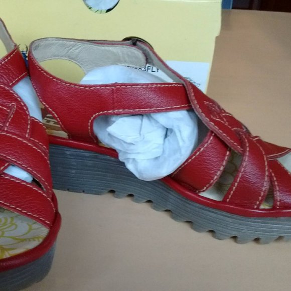 Fly London | Shoes | Fly London Ladies Sandals Mousse Lipstick Red ...